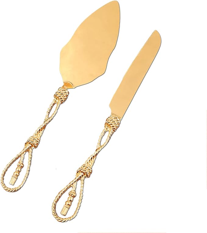BAYINBROOK Tortenheber mit Messer Set, Tortenheber Hochzeit Gold ...