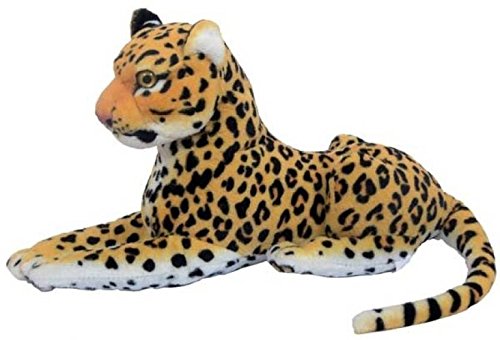 Buy Leopard Animal Soft toy Stuffed plushed yellow black - 35 cm Online ...