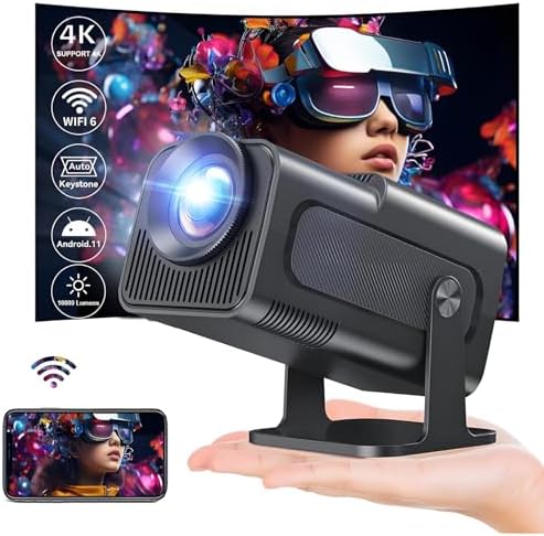 Mini Projector,HY300 Pro Smart Projector, 4K Portable Projector with ...