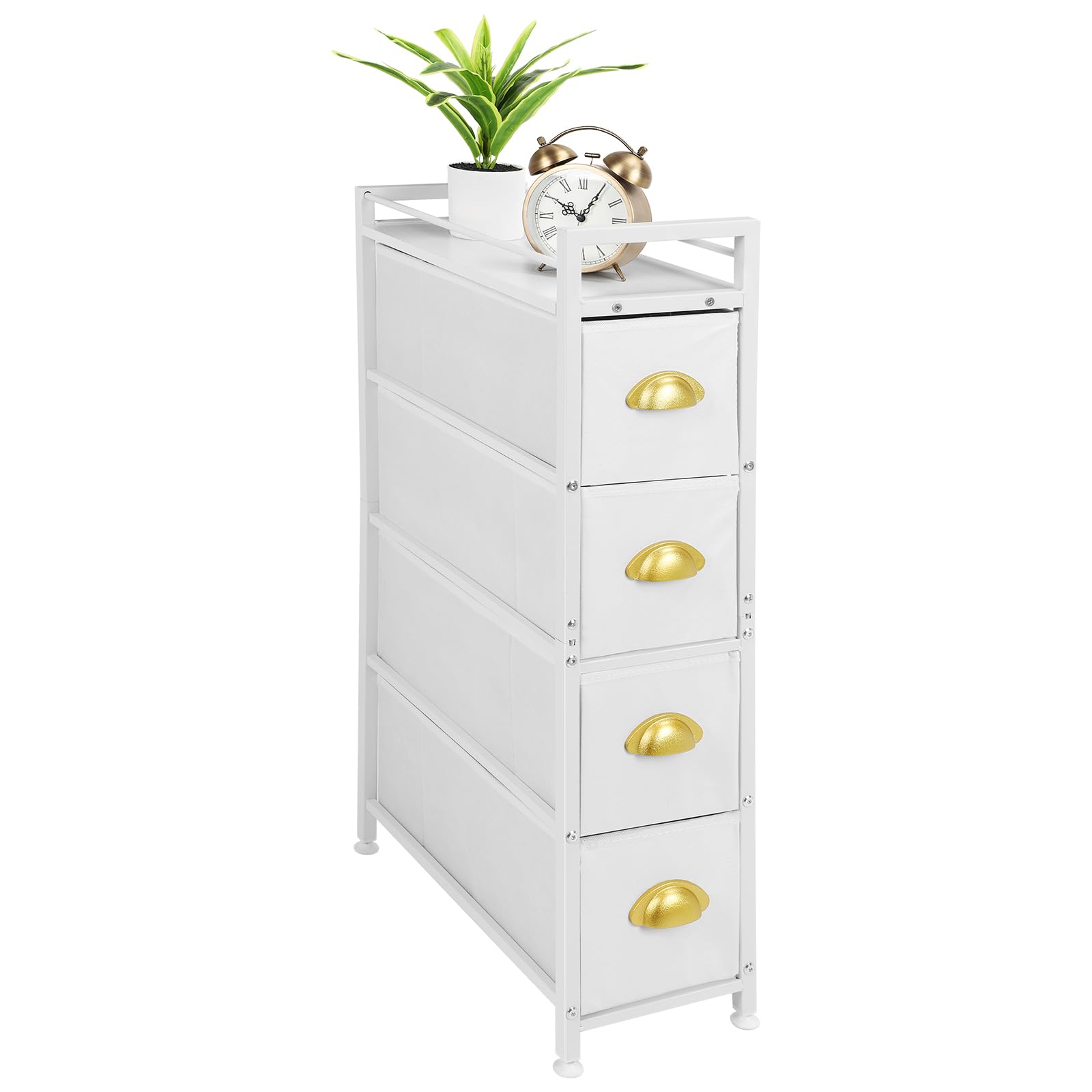 HAITRAL Narrow Dresser - 4 Drawers Fabric Storage Cabinet - Vertical ...