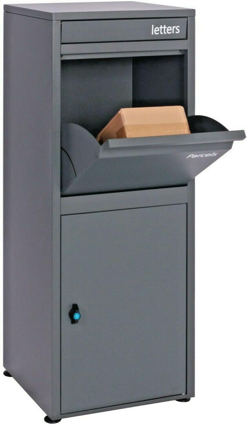 Extra Large Smart Parcel Box With Slanted Roof Top Black Strong Metal ...