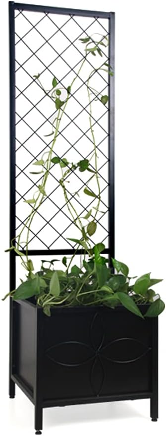 Amazon.com : Elevens Metal Planter with Trellis, Trellis with Planter Box & Privacy Screen ...