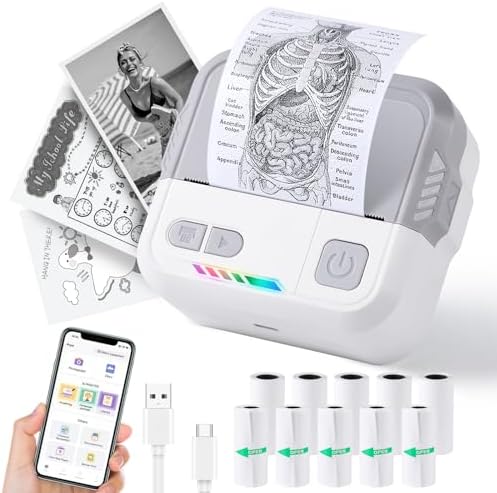 Amazon.com: ORGSTA S002 Sticker Printer - Mini Printer Portable Thermal ...