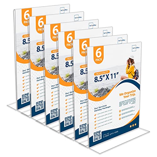 Snapklik.com : Acrylic Vertical Stand-Up Sign Holder 8.5 X 11 6 Pack