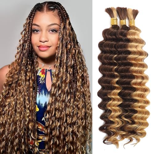 Amazon.com : Human Braiding Hair for Boho Braids 110g Deep Wave Boho ...