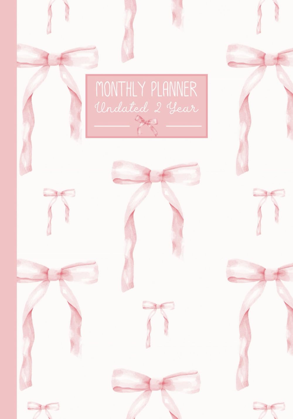 Amazon.com: Coquette Monthly Planner: Undated Two Year Pink Bow Agenda ...