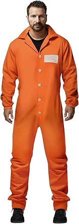 Amazon.com: HOMELEX Orange Prison Jumpsuit Costume Mens Halloween ...