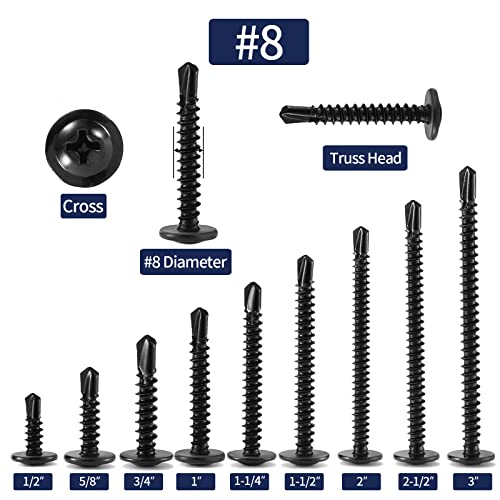 Snapklik.com : #8 X 2 Sheet Metal Screws 500PCS 410 Stainless Steel ...