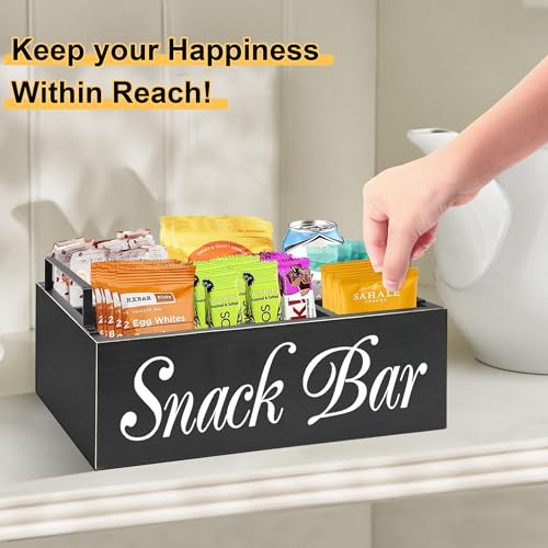 Snapklik.com : Snack Organizer For Countertop, Wood Snack Storage Bins ...