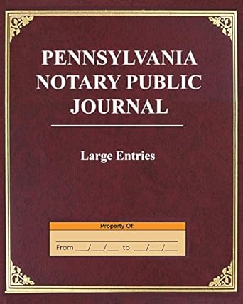 Amazon.com: Pennsylvania Notary Public Journal: 250 Entries ...