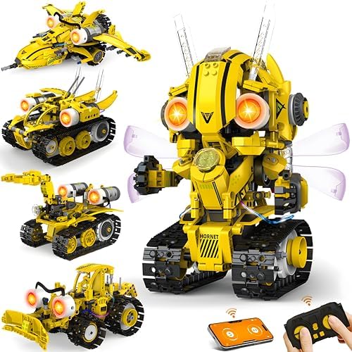 5 in 1 STEM Robot Building Kit with Remote & App Controll, Technic ...