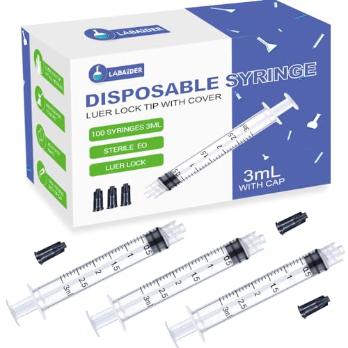 Snapklik.com : 100 Pack 3ml Syringes Luer Lock Syringe Without Needle ...