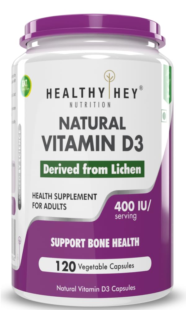 HealthyHey Vegan Vitamin D3 - Natural Plant Based - Non GMO - Gluten ...