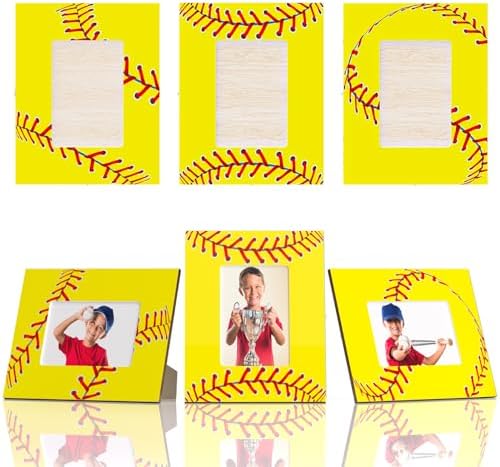 Amazon.com: GlikCeil 6 Pcs Softball Picture Frame Wooden Sports ...