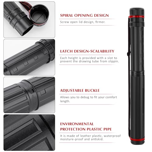 DEWEL Adjustable Telescopic Artist Drawing Tube 45-75 cm Waterproof ...