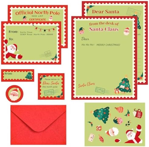 Christmas Letter to Santa Kit 12 Kits - 5x7” Fill in The Blank Cards ...