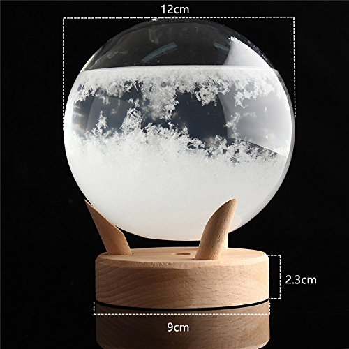 Storm Glass Weather Station Barometer with LED Wooden Base - Want It All