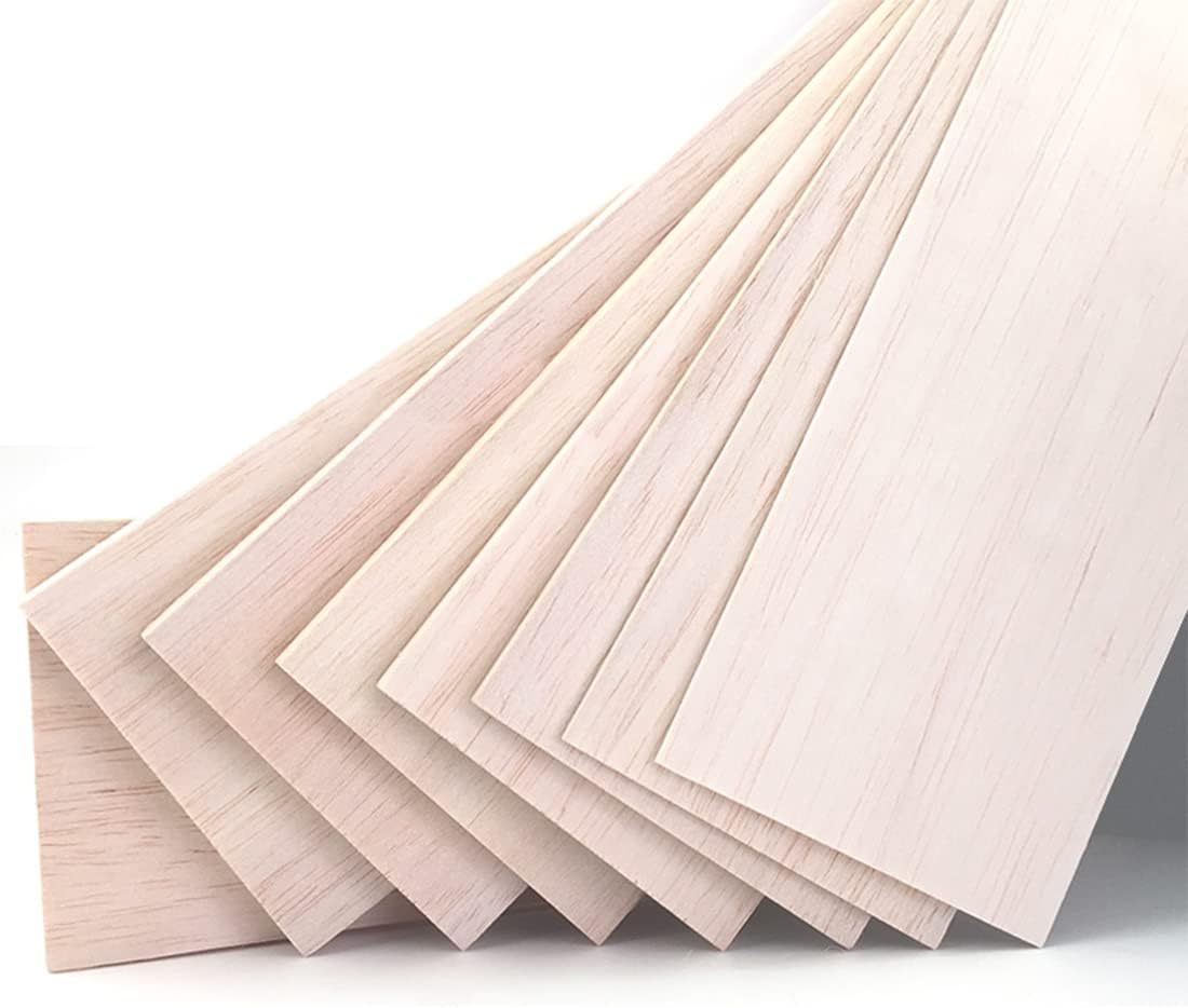 Amazon.com: Balsa Wood Sheets,10 Pack Natural Unfinished Wood for House ...