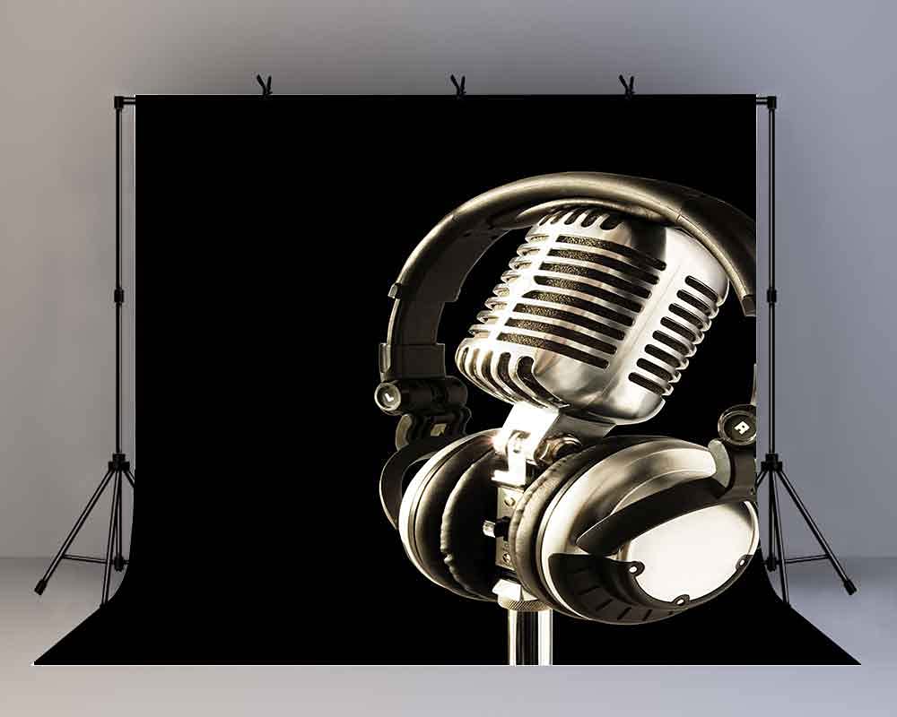 Microphone And Headphones Background