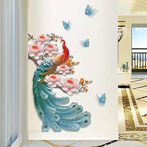 Indian Royals Colourfull Peacock Design wall design, wall design ...