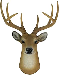 D & H - Supporto da parete con testa di cervo in resina, 8 punti, in ...
