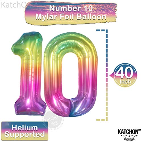 Snapklik.com : Giant Jelly Number 10 Balloon - 40 InchRainbow 10 ...