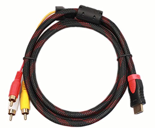 Amazon.com: HDMI to RCA Cable, Qaoquda 5ft/1.5m HDMI Male To 3-RCA ...