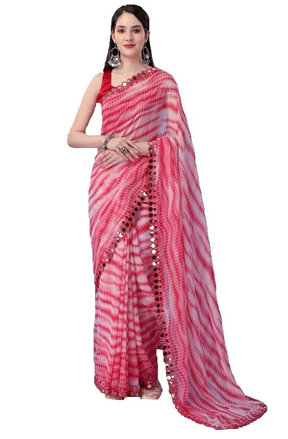 Buy ROOP SUNDARI SAREES Shibori Printed Georgette Fancy Sarees For ...