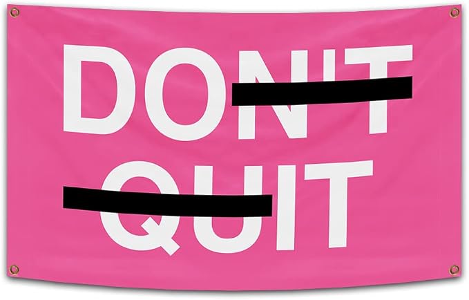 Amazon.com : Don't Quit Flag Motivational Fitness Gym Pink Flag Banner ...
