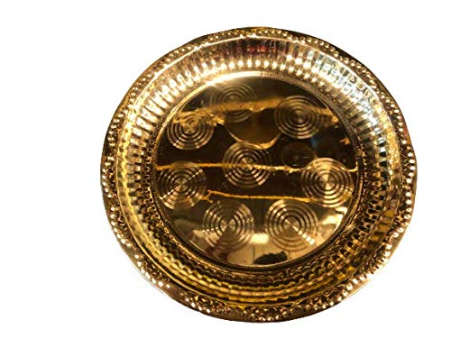 Buy Nadavaramba Pure Brass Pooja Plate/Tambalam/Taalam (10.5 inch ...