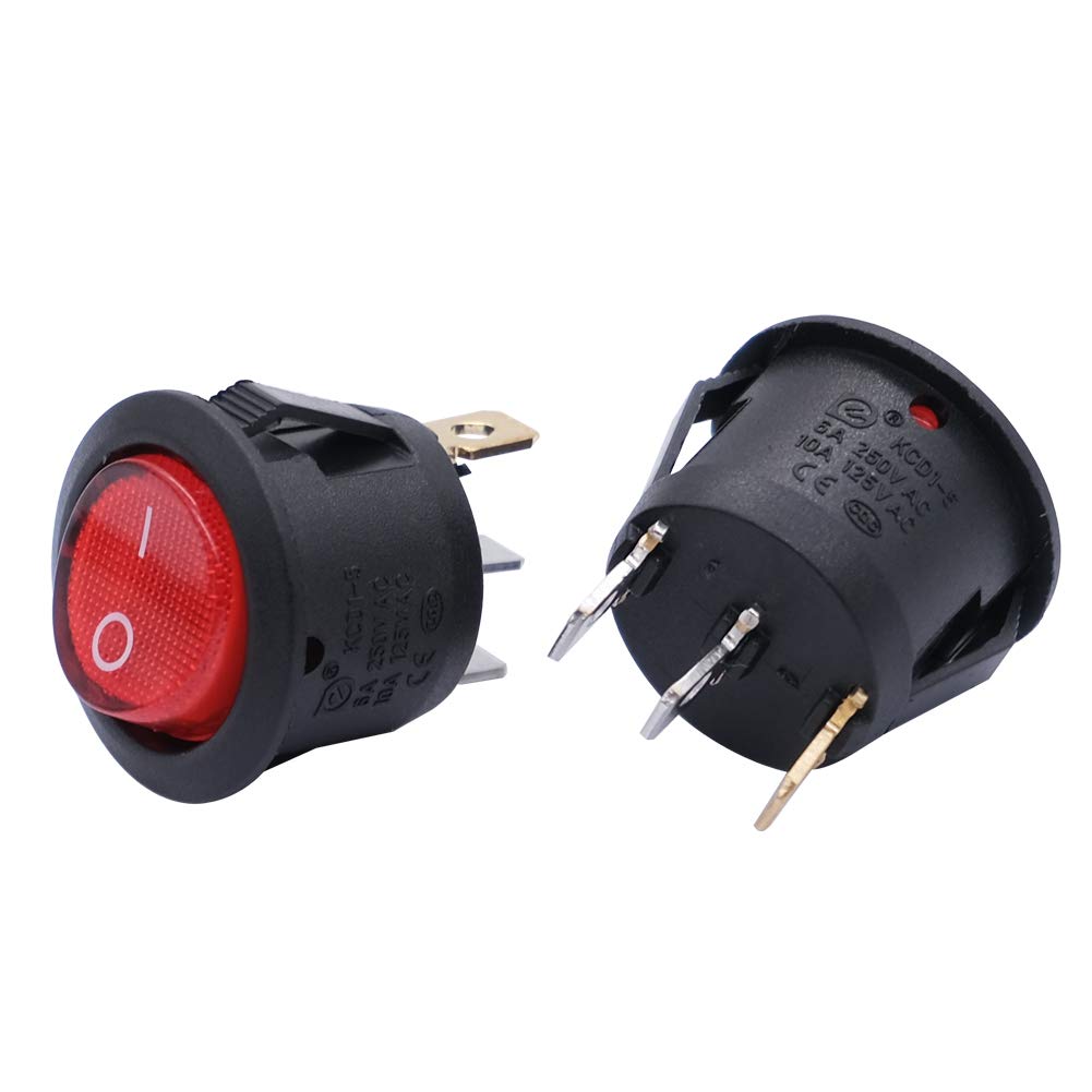 Snapklik.com : Mxuteuk 5pcs Snap-in AC110/120V Lighted Round Rocker ...