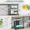 Amazon.co.jp: [W60*D50*H70cm]プリンター台 キャスター付き パソコンラック 中棚高さ9段階調節 両側取っ手付き pcワゴン オーディオラック デスク下 収納 棚 ...