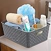 Amazon.com - Readsky Plastic Woven Storage Basket with Handle, Gray, 4 ...
