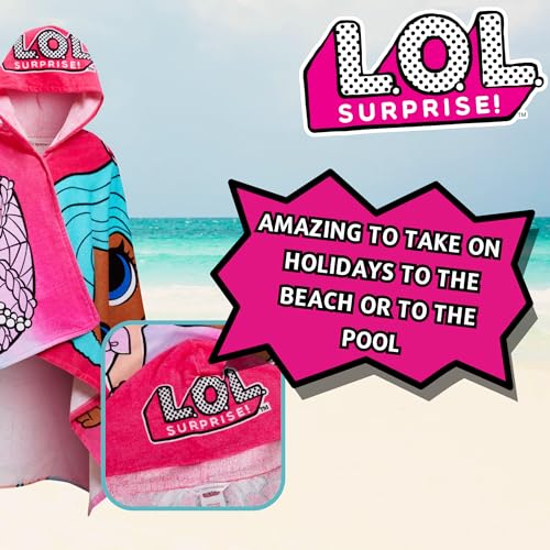 LOL Surprise Dolls Hooded Girls Bath Towel 100% Cotton Childs Pink ...