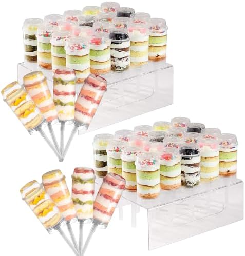 Amazon.com: Geetery 62 Pcs Clear Push Pop Cake Stand Push Pop Shooter ...