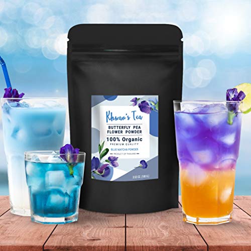 KHWAN'S TEA Butterfly Pea Flower Powder Premium Quality Blue Matcha ...