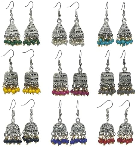 THE STYLE COURTYARD Traditional handmade Jhumki Combos Nine pair in ...