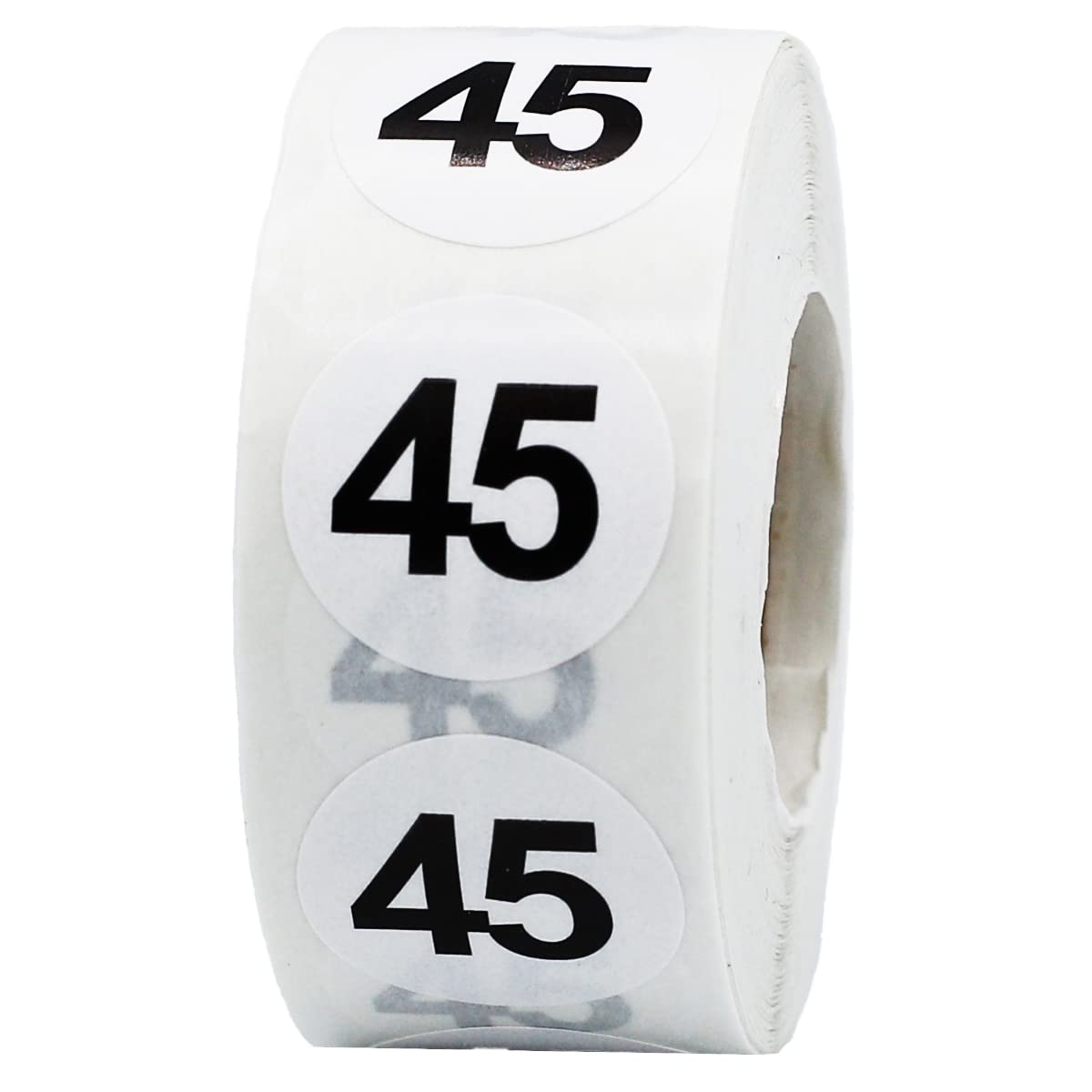 Amazon.com: White with Black Number 45 Circle Dot Stickers, 3/4 Inch ...