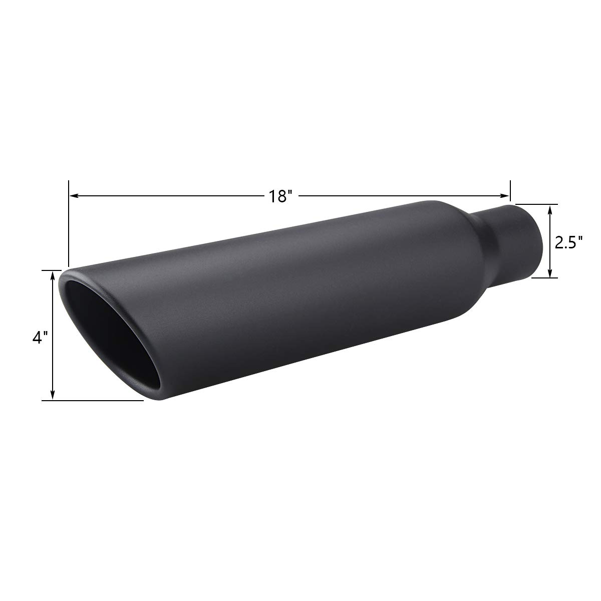 Snapklik.com : 2.5 Inch Inlet Exhaust Tip, 2.5" Inlet X 4" Outlet X 18 ...