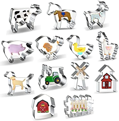Amazon.com: Moose Goods Farm Animal Cookie Cutters - Set of 10 Cookie ...