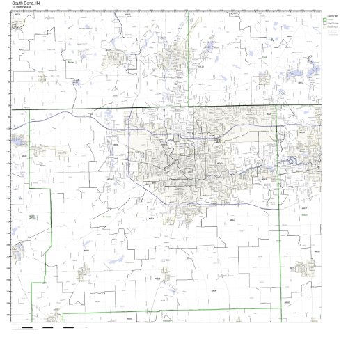 Amazon.com: South Bend, IN ZIP Code Map Laminated : Office Products