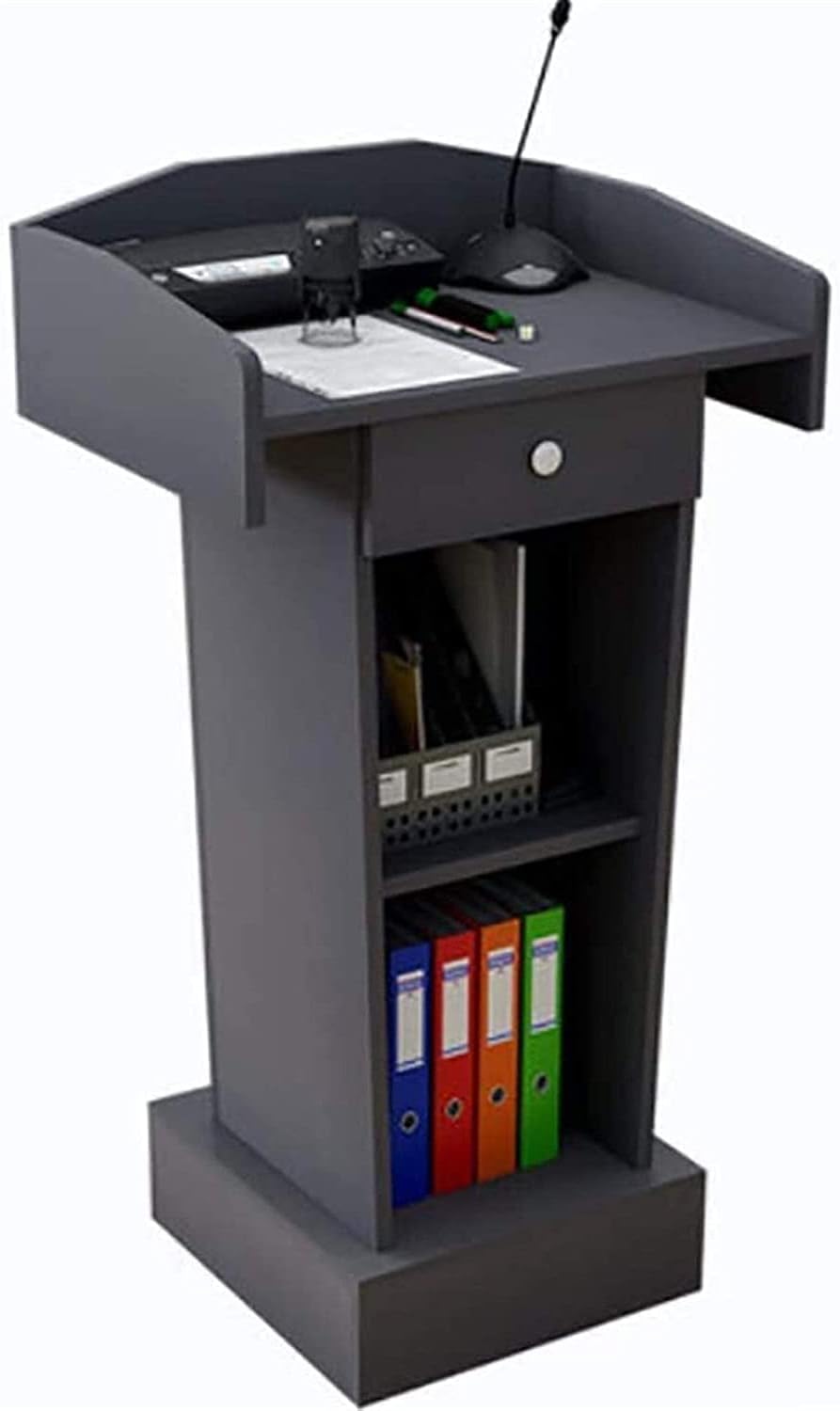 Podium Reception Desk - Wood Standing Desk Solid Wood Full Floor ...