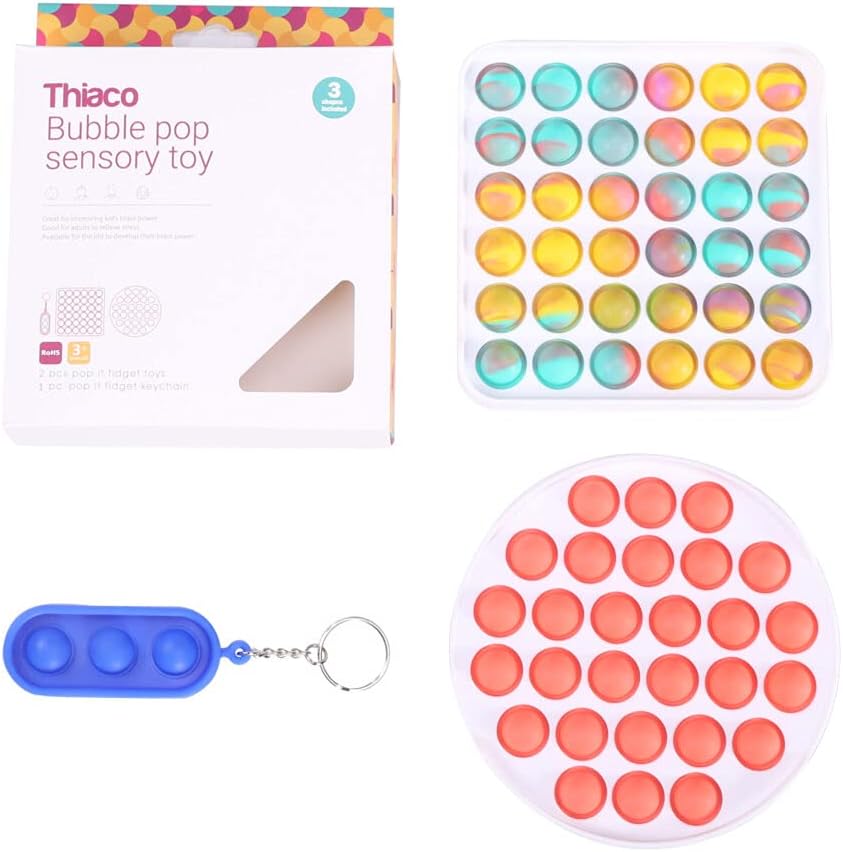 3-PACK Bubble Popper Fidgets Pack, Fidget Poppers, Pop Sensory Toy with ...