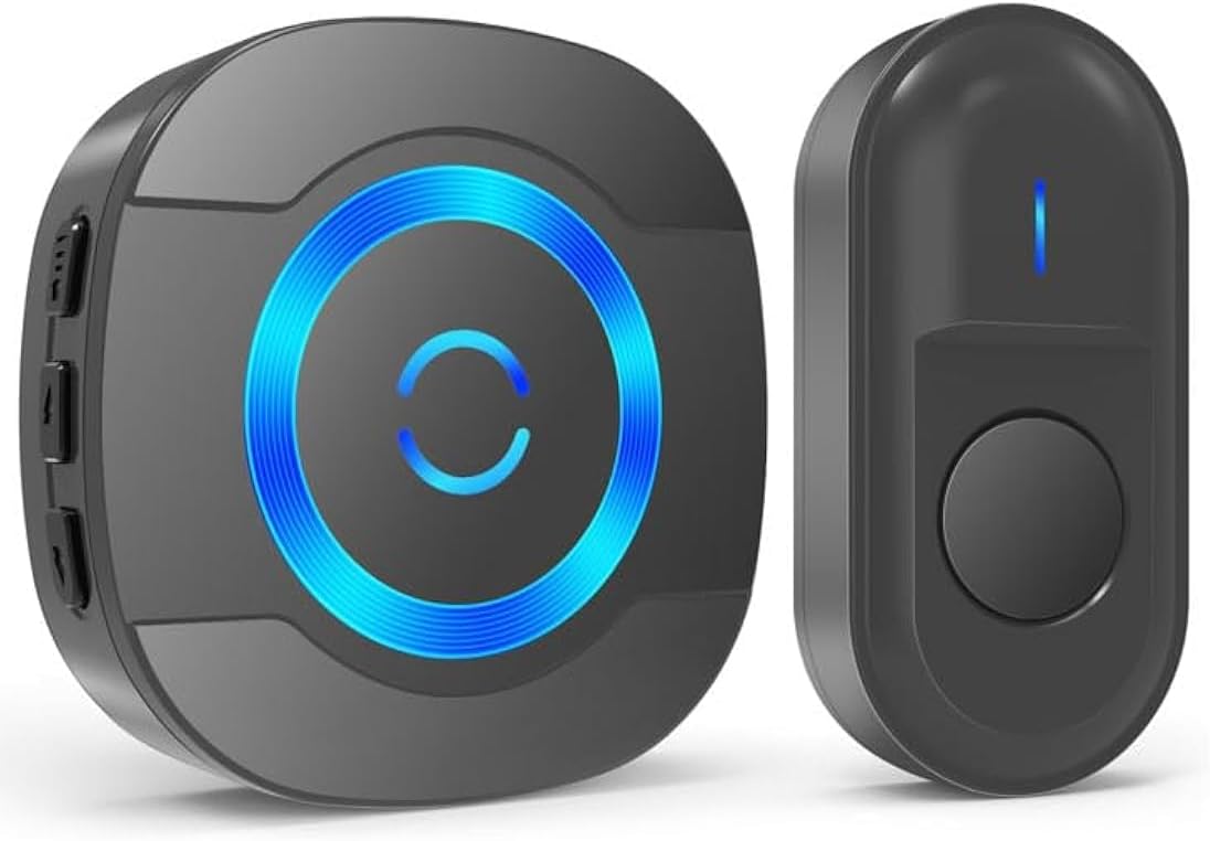 VicJoye Wireless Doorbell Chime Kit Waterproof Cordless Door Alert ...
