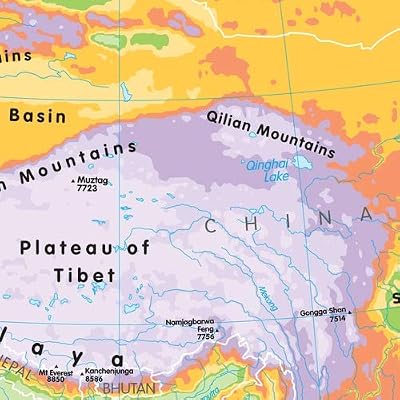 Color Blind Friendly Children's Physical Map of Asia Nepal | Ubuy
