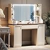 Amazon.com: Dripex Makeup Vanity Desk with Mirror and Lights LED Makeup ...