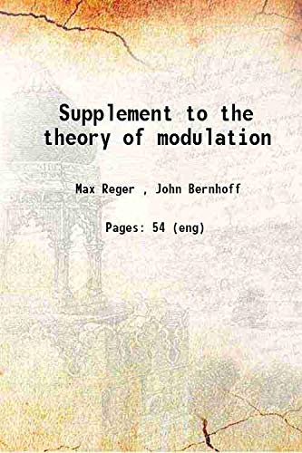Amazon.in: Buy Supplement to the theory of modulation 1904 [Hardcover ...
