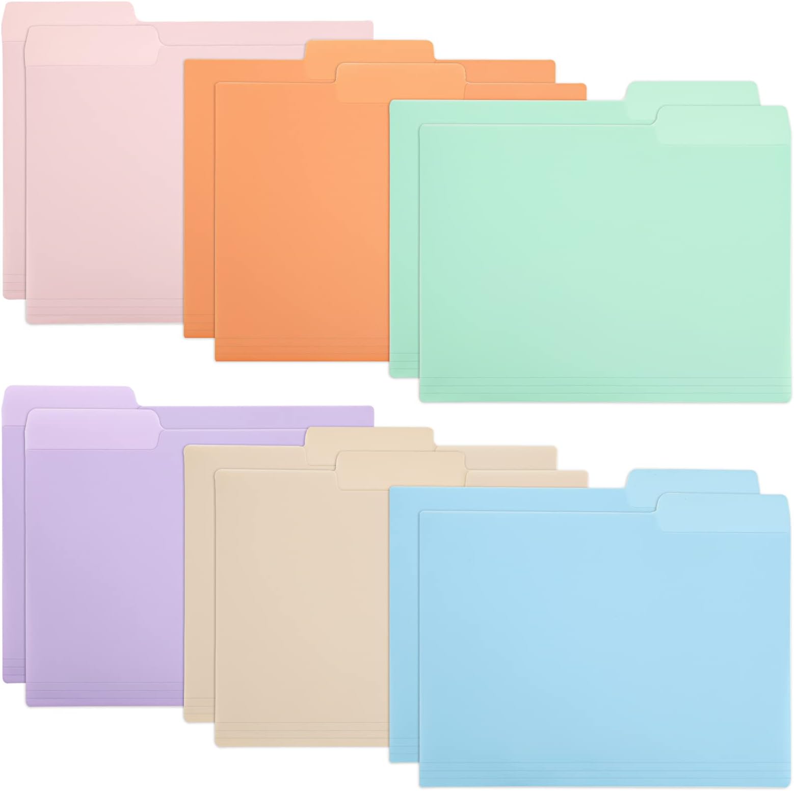 Amazon.com : EOOUT Poly File Folders 36 Pack 6 Vintage Colors, 1/3 Cut ...