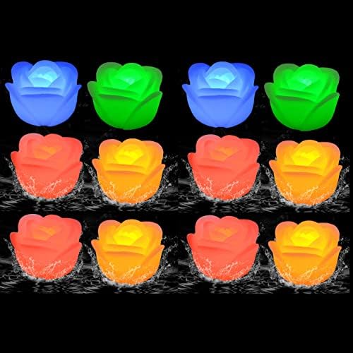Amazon.com: Flameless LED Floating Candles - 2.5" Wax Rose with ...