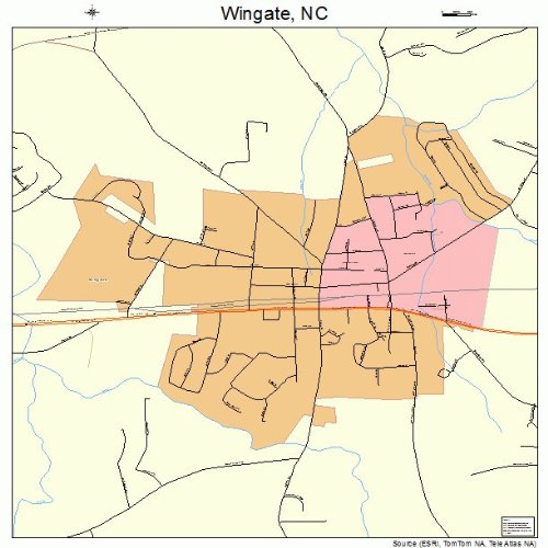 Amazon.com: Large Street & Road Map of Wingate, North Carolina NC ...